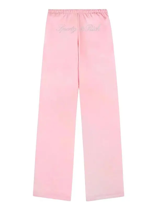 Sporty & Rich Signature Logo Krystal Logo-embellished Track Pants - Pink