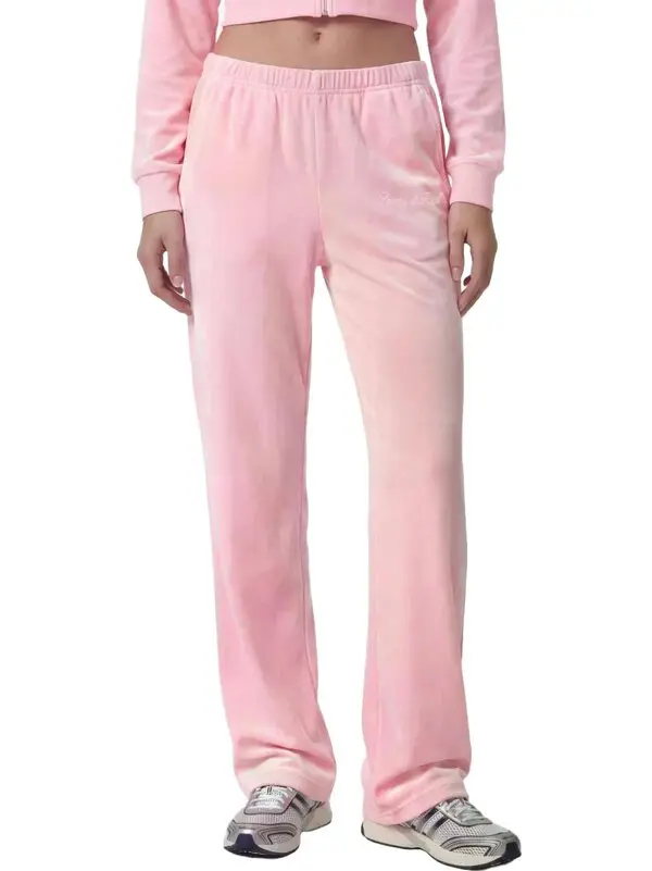 Sporty & Rich Signature Logo Krystal Logo-embellished Track Pants - Pink