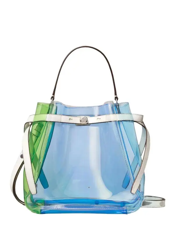 Tory Burch Romy Colourblock Clear Bucket Bag - Blue