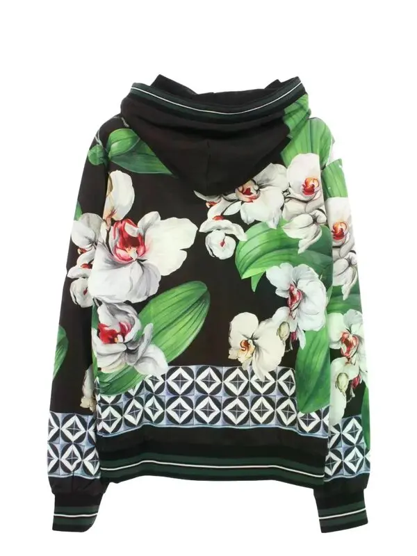 Dolce & Gabbana 2010s Floral-print Hoodie - Black