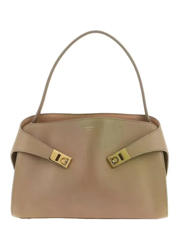 FERRAGAMO Medium Hug Soft Shoulder Bag - Neutrals
