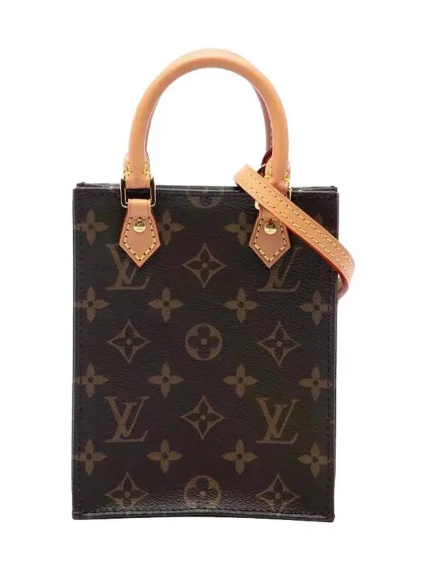 LOUIS VUITTON 2020 Monogram Petit Sac Plat Satchel - Brown