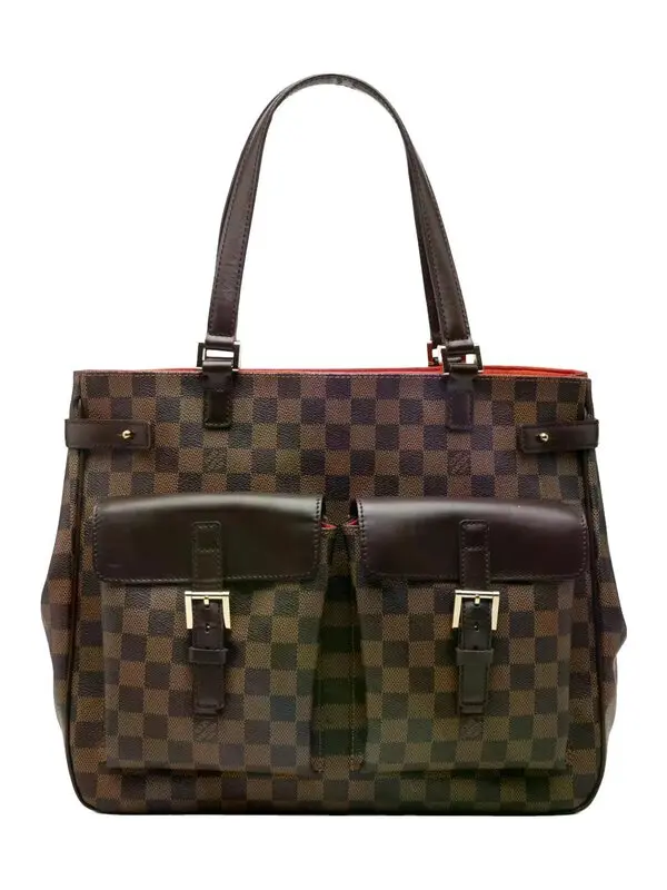 LOUIS VUITTON 2003 Damier Ebene Uzes Tote Bag - Brown