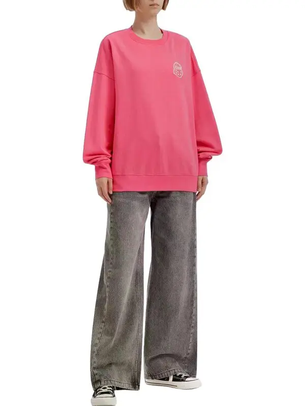 FINGERCROXX Embroidered-slogan Sweatshirt - Pink