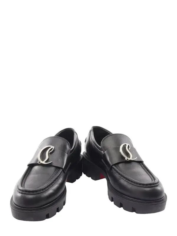 CHRISTIAN LOUBOUTIN 2010s Cl Mock Rug Loafers - Black