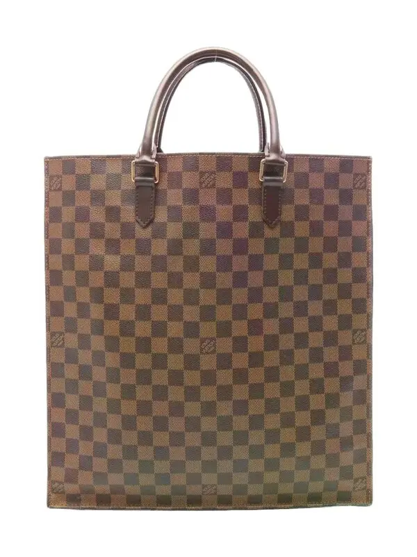 LOUIS VUITTON 2006 Sac Plat Damier Ebene Tote Bag - Brown