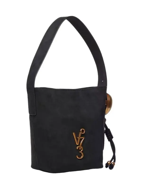 V°73 Azzurrite Logo-plaque Charm-detail Shoulder Bag - Black