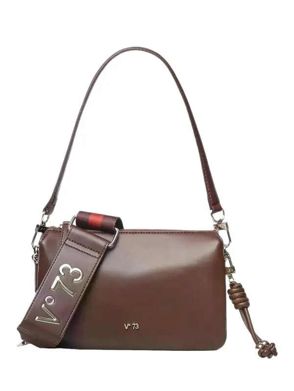 V°73 Zircone Knotted Logo-plaque Shoulder Bag - Brown