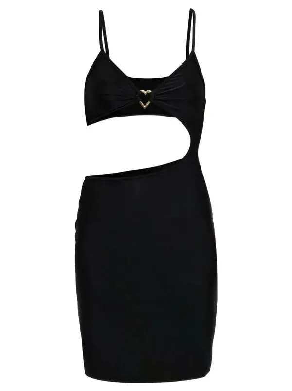 Moschino Heart-detail Cutout Mini Beach Dress - Black