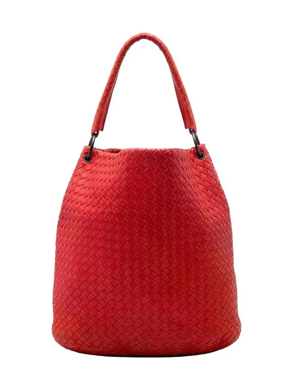 Bottega Veneta 2012-2026 Nappa Intrecciato Bucket Bag - Red