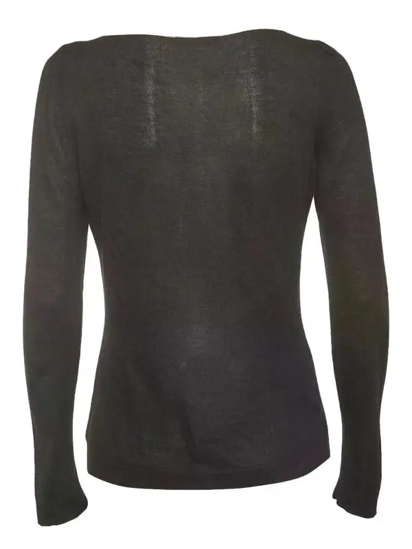 Alexander McQueen Bow-intarsia V-neck Sweater - Black