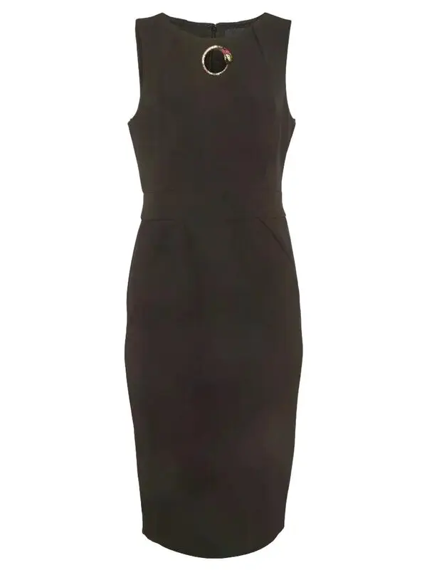 Roberto Cavalli Class Pleated Sleeveless Dress - Black