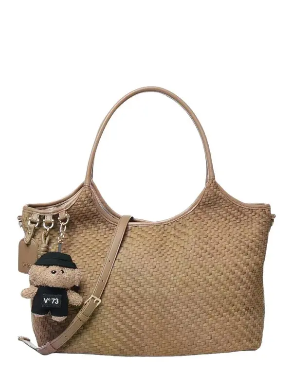V°73 Zelda Woven-effect Shoulder Bag - Neutrals