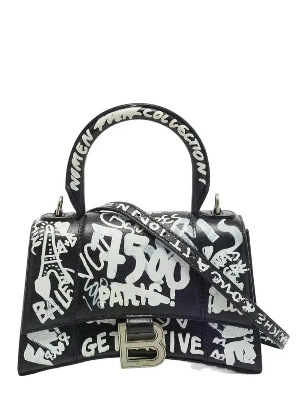 Balenciaga Xs Graffiti Hourglass Mini Bag - Black