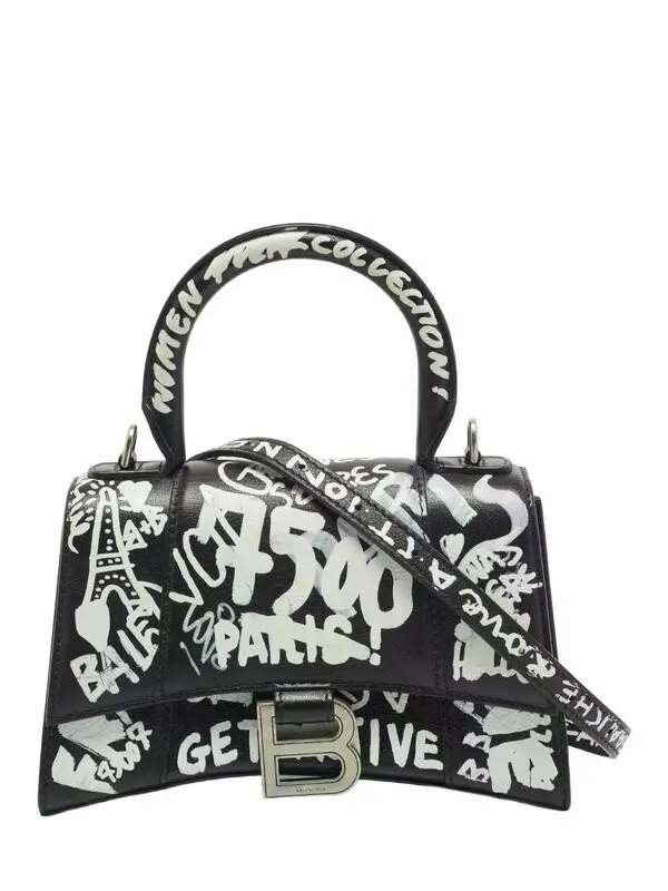 Balenciaga Xs Graffiti Hourglass Mini Bag - Black