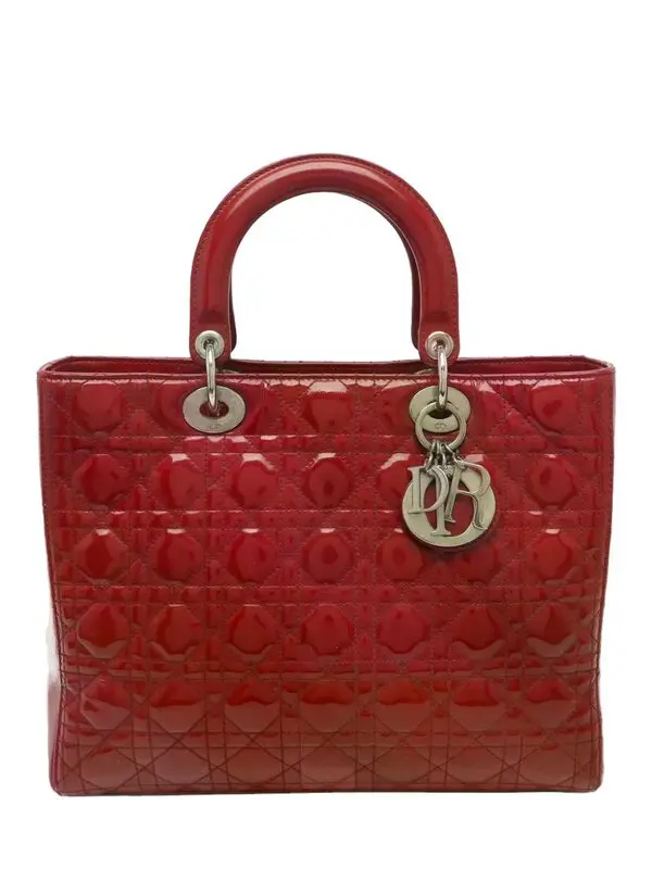 Dior 2012 Large Lady Cannage Tote Bag - Red