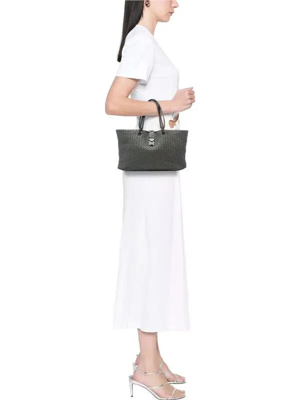 Bottega Veneta 2012-2026 Medium Nappa Intrecciato Capri Tote Bag - Grey