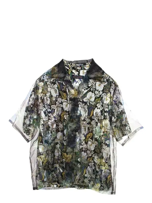LOUIS VUITTON 2020s Layered Floral-pattern Aloha Shirt - Black