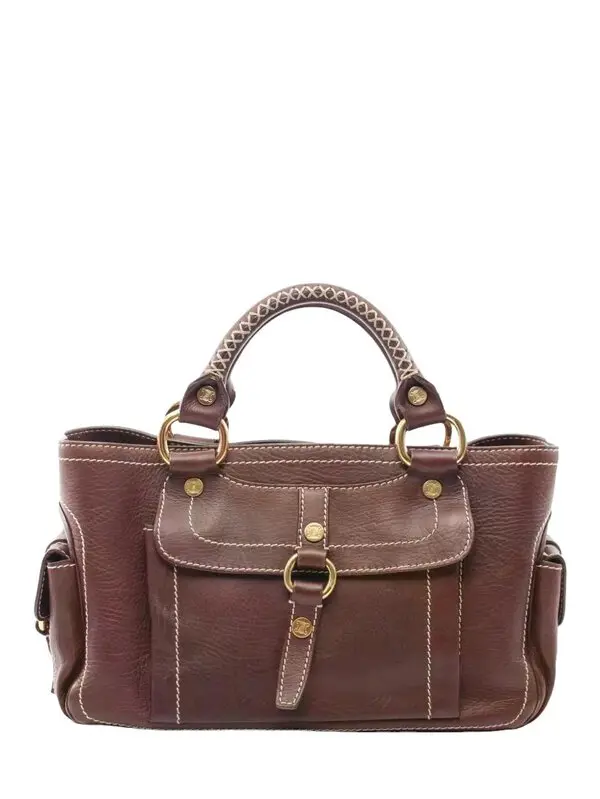 Celine 2000s Boogie Leather Tote Bag - Brown