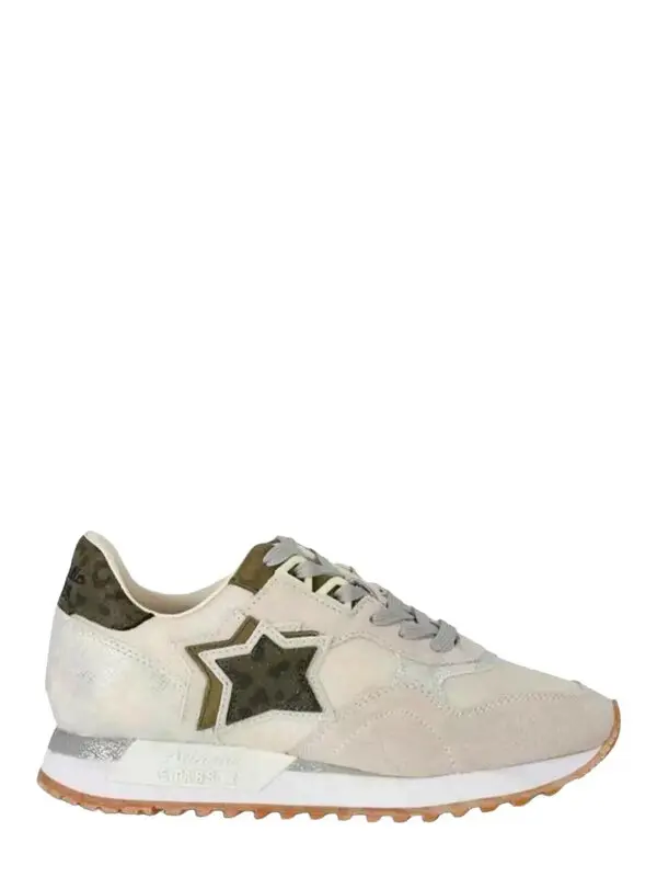 ATLANTIC STARS Star-patch Calf Suede Sneakers - Neutrals