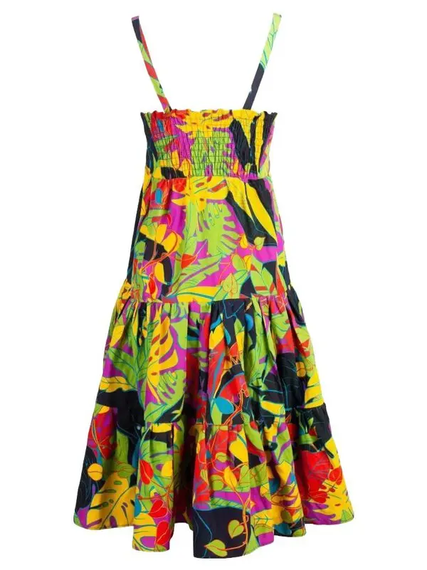 La DoubleJ Bouncy Tiered Cotton Mini Dress - Black