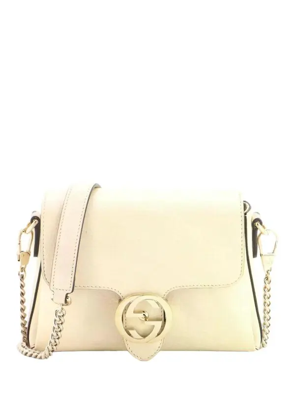 Gucci Interlocking Chain Leather Small Crossbody Bag - Neutrals