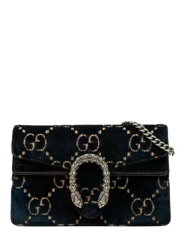 Gucci 2016-2026 Mini Gg Velvet Dionysus Crossbody Bag - Blue