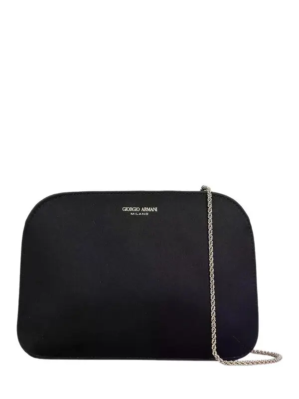 Giorgio Armani La Prima Chain-strap Satin Clutch Bag - Black