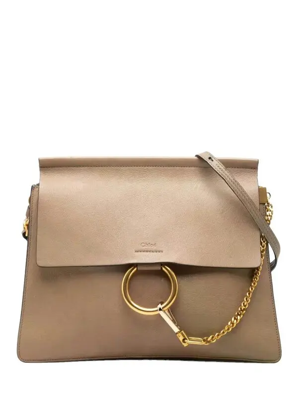 Chloé 2002-2026 Medium Leather Faye Crossbody Bag - Brown
