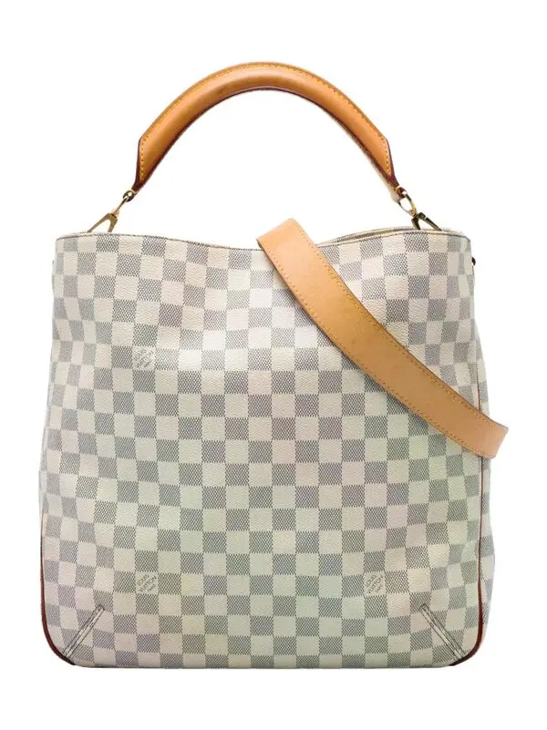 LOUIS VUITTON 2012 Damier Azur Soffi Satchel - White