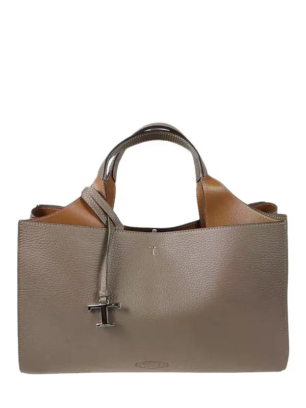 TOD'S T Timeless Pebbled-leather Tote Bag - Brown