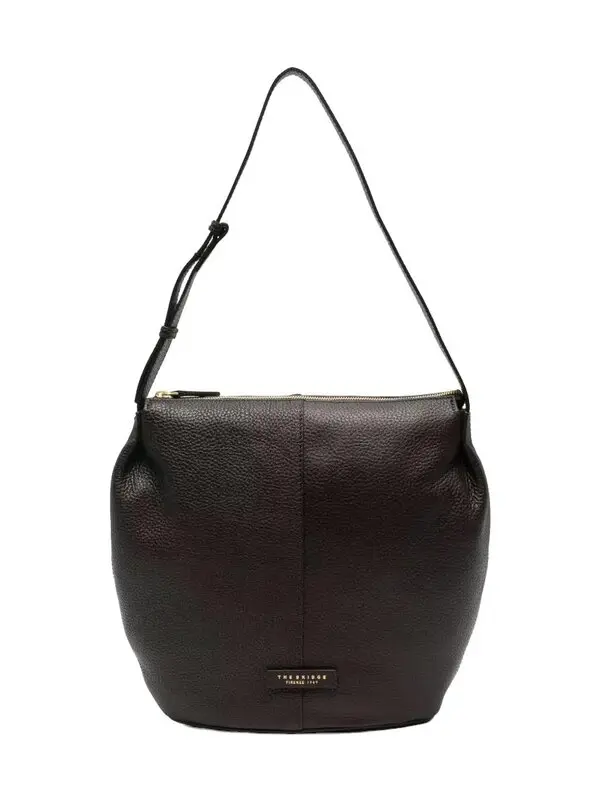 THE BRIDGE Grainy Leather Shoulder Bag - Brown