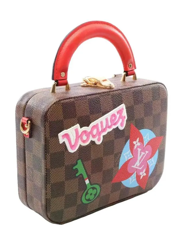 LOUIS VUITTON 2018 Damier Ebene Stories Tote Bag - Brown