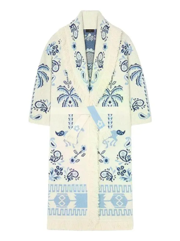 Alanui Island Roots Foulard Belted Cardigan - Neutrals