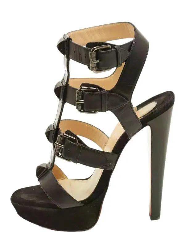 CHRISTIAN LOUBOUTIN Rockin Buckle Studded Sandals - Black