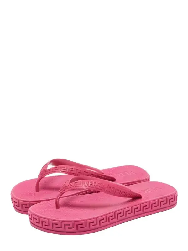 Versace Greca Thong Slides - Pink