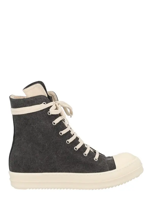 Rick Owens Sneaker In Denim Di Cotone - Charcoal