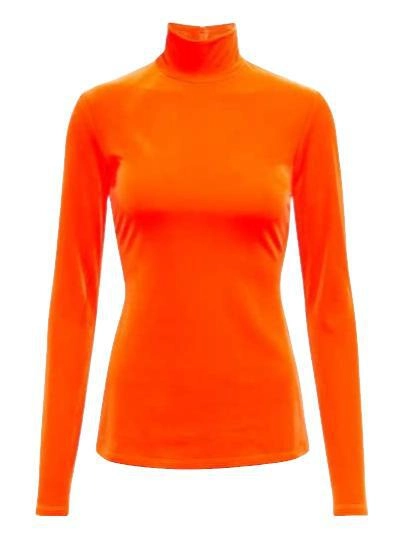 Victoria Beckham Velvet Turtleneck Top - Red