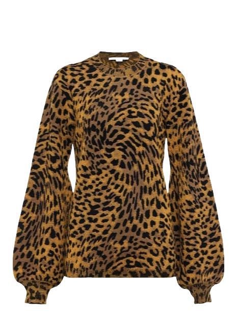 Stella McCartney Leopard Printed Sweater - Brown