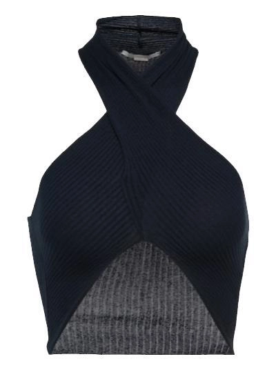 Stella McCartney Ribbed-knit Cropped Halter Top - Black