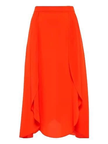 Stella McCartney Silk Midi Skirt - Red