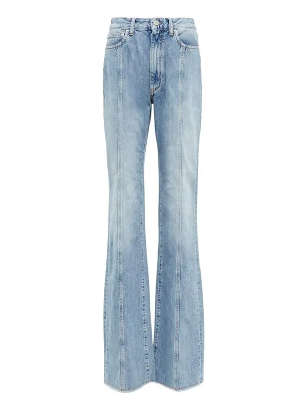 Alessandra Rich Paneled High-rise Flared Jeans - Light Blue