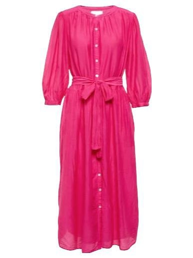 Velvet By Graham & Spencer Emerson Cotton And Silk Midi Dress - Pink