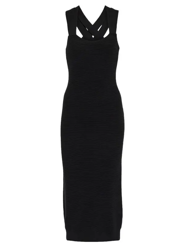 PATOU Knit Wool Midi Dress - Black