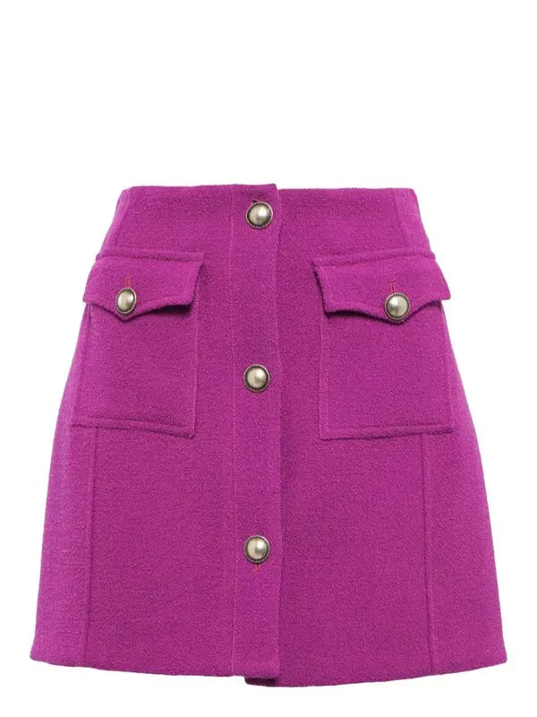 Alessandra Rich Wool-blend Miniskirt - Pink