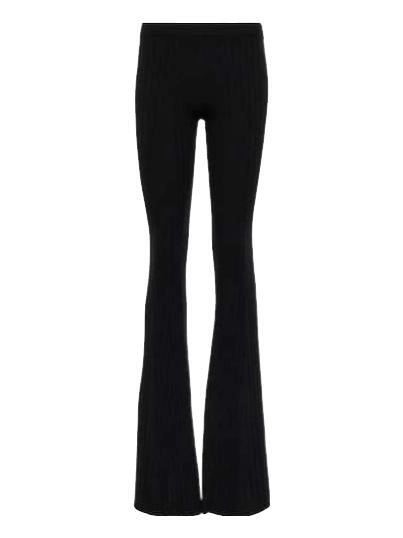Versace Ribbed-knit Wool-blend Flared Pants - Black