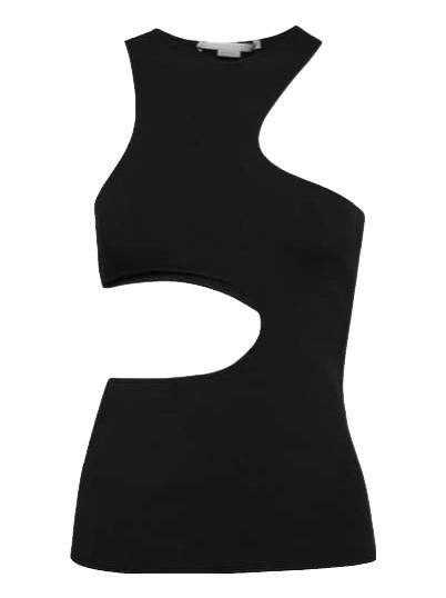 Stella McCartney Asymmetric Cutout Top - Black