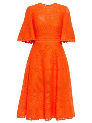 Valentino Garavani Cotton Lace Midi Dress - Red