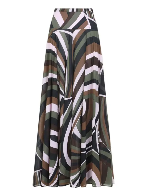 Emilio Pucci Printed Cotton Maxi Skirt - Multicolour