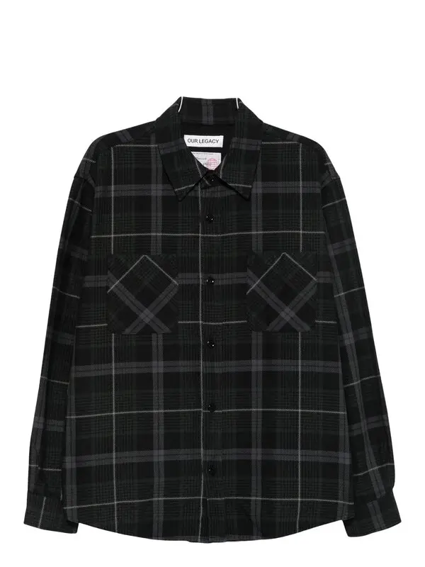 Our Legacy Ranch Check Cotton Shirt - Black